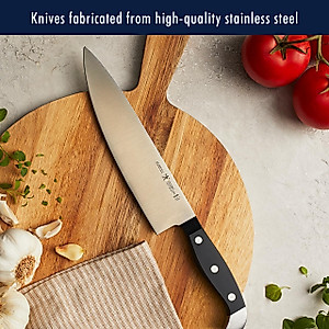 Henckels International Statement 14-pc Self-Sharpening Knife Block Set | 6 Steak Knives, Paring Knife, Santoku Knife, Bread Knife, Chef’s Knife, & More