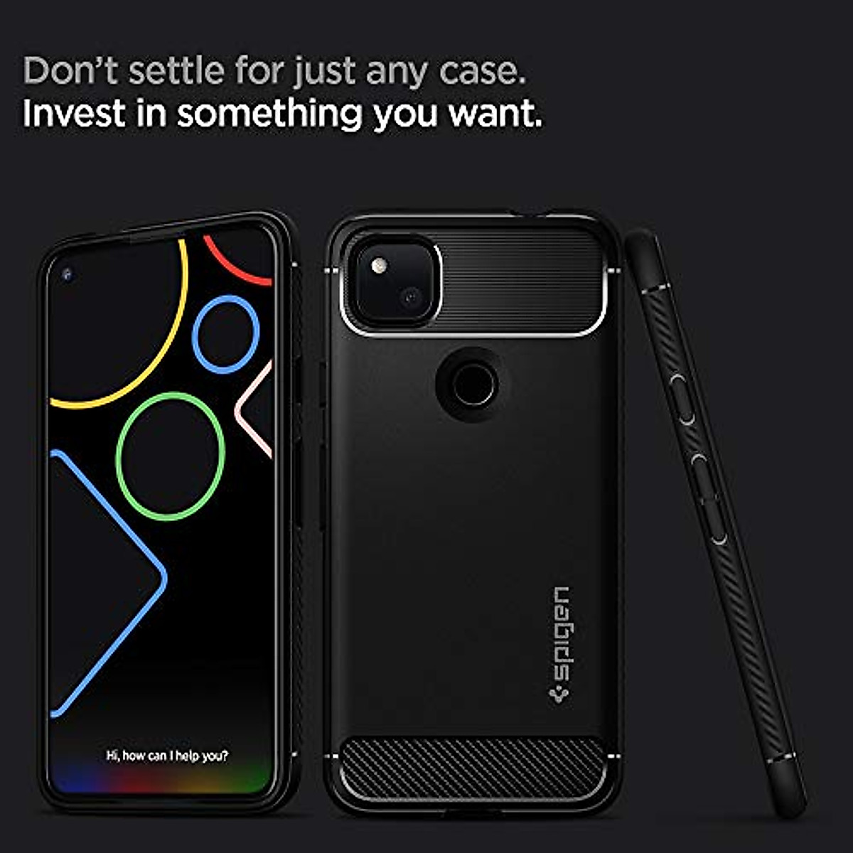 Spigen Rugged Armor Designed for Google Pixel 4a Case (2020) [NOT Compatible with Pixel 4a 5G] - Matte Black