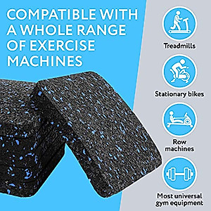 [6 Pack] Exercise Equipment Mat 4" x 4" x 0.5" Pads - Treadmill Mat for Carpet Protection - Protective Anti-Slip Treadmill Pad for Hardwood Floors & Carpets - Home Gym Accessories - Protect Floors
