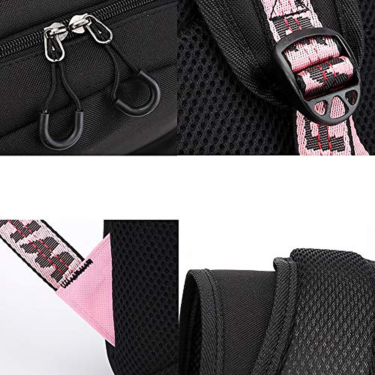 CUSALBOY Kpop Backpack Lisa Rose JISOO Jennie Color Photo Computer Backpack FashionTravel Business Work Backpack Whit USB Port (Pink)