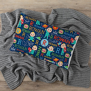 CoComelon Personalized Pillowcase with Custom Initial and Name Printed | Soft Pillow Cover for Kids Pillow in Bedroom or Play Area | 20" x 31" | Official Licensed Product
