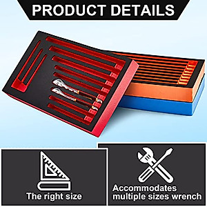 3 Pcs Foam Wrench Organizer Ratcheting Tool Tray Wrench Tool Box Organizer for Combination Storage, 3 Colors