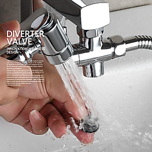 Tecmolog Faucet Diverter Valve Brass Kitchen Sink Faucet Valve Splitter with Aerator and Male Threaded Adapter M22 x M24 Chrome, SBA021E