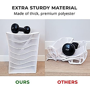 Joue Closet Drawer Organizers 4 Pcs. Premium, Extra-Sturdy, Mesh Organizational Dividers for Clothes Storage. White Wardrobe Dresser Clothing Grid System for Tshirts, Jeans, Leggings. 2 Small, 2 Large