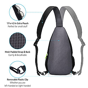 Gisdanchz Sling Backpack Sling Bag for Men Women, Small Backpack Chest Bag Sling Bags for Women Crossbody Bags, Travel Walking Hiking Daypack Cross Body Bag Day Pack Over The Shoulder Bag, Black