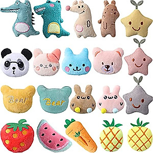 20 Pieces Catnip Toys for Indoor Cat Plush Cat Chew Toys Cute Kitten Catnip Toys Cat Pillow Toys Kitten Entertaining Toys Interactive Cat Toys in 20 Different Cute Shapes Design for Cat Kitten Kitty