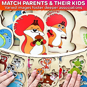 QUOKKA Wooden Puzzles for Toddlers Ages 1-3-5 – Animal Peg Puzzles for Kids 2-4 Years Old – Set of 3 Wood Learning Travel Toys for Children – Gift Educational Game for Boys and Girls