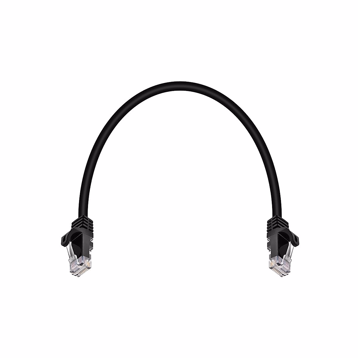 Monoprice Cat6 1ft Black Patch Cable UTP 24AWG 550MHz Pure Bare Copper Snagless RJ45 Flexboot Series Ethernet Cable