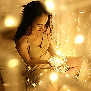 LIUPENGWEI 300 LED Curtain String Lights, USB Plug In Window Lights, 3m X 3m 8 Modes Remote Control Fairy Light Waterproof LED Copper String Lights For Outdoor Indoor Wedding Christmas Party Garden Be