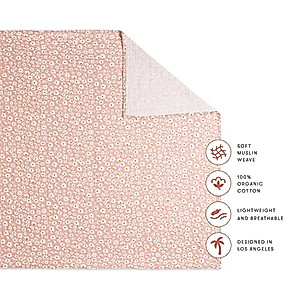 Babyletto 100% Organic Cotton Swaddle, GOTS-Certified, Ultra-Soft and Breathable Muslin - Daisy