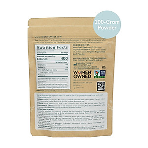 The Fresh Test® Glucose Beverage, 100 gram Powder Drink Mix | Additive-Free, Non-GMO, Organic Ingredients | Mint Lemonade