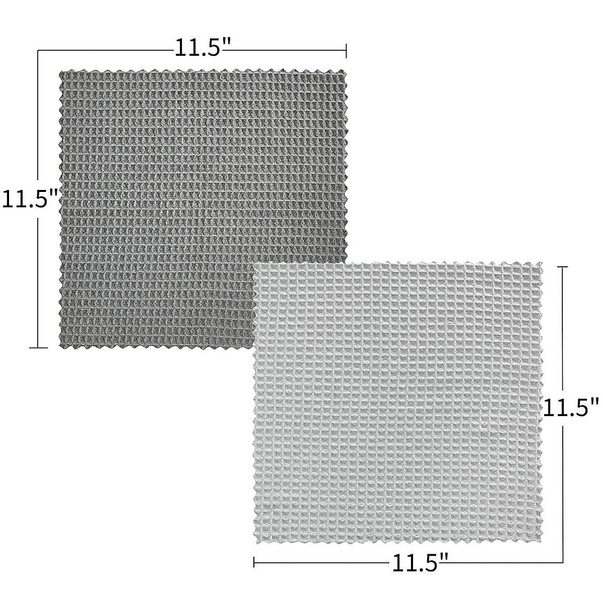 Barista Towel Set, Extra Thick Waffle Microfiber Coffee Cleaning Cloths for Espresso Machine, Steam Wand, Countertop, Grey, 3-Pack