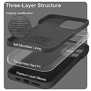 Ktele Compatible with iPhone 14 Pro Case, Silicone Upgraded [Camera Protection] [Soft Microfiber Lining] Full Covered Slim Gel Rubber Case iPhone 14 Pro 6.1 inch -Black