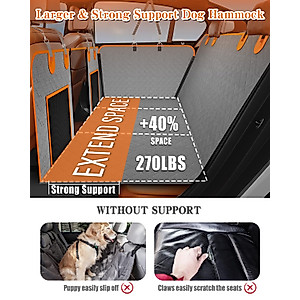 Instraella Back Seat Extender for Dogs, Dog Car Seat Cover for Back Seat with Waterproof Hard Bottom for Car SUV, Dog Hammock Travel Bed to Protect Your Car Backseat (for Car/Compact SUV-Grey)