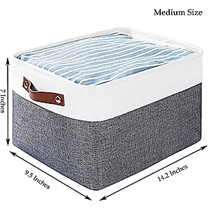 MeCids Storage Bins - 3-Piece Packs Collapsible Fabric Large Storage Baskets Bins - Organizers and Storage for Closet Shelves, Toy, Office, Nursery – Large, Medium & Small Sizes