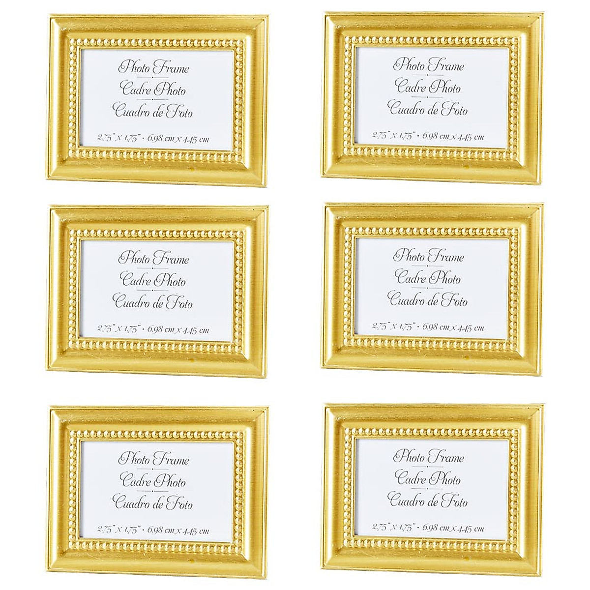 Kate Aspen 12PCS Gold Beaded Frame Place Card/Photo Holder, Place Cards Included, Wedding, Bridal Shower, Anniversary Party Decorations