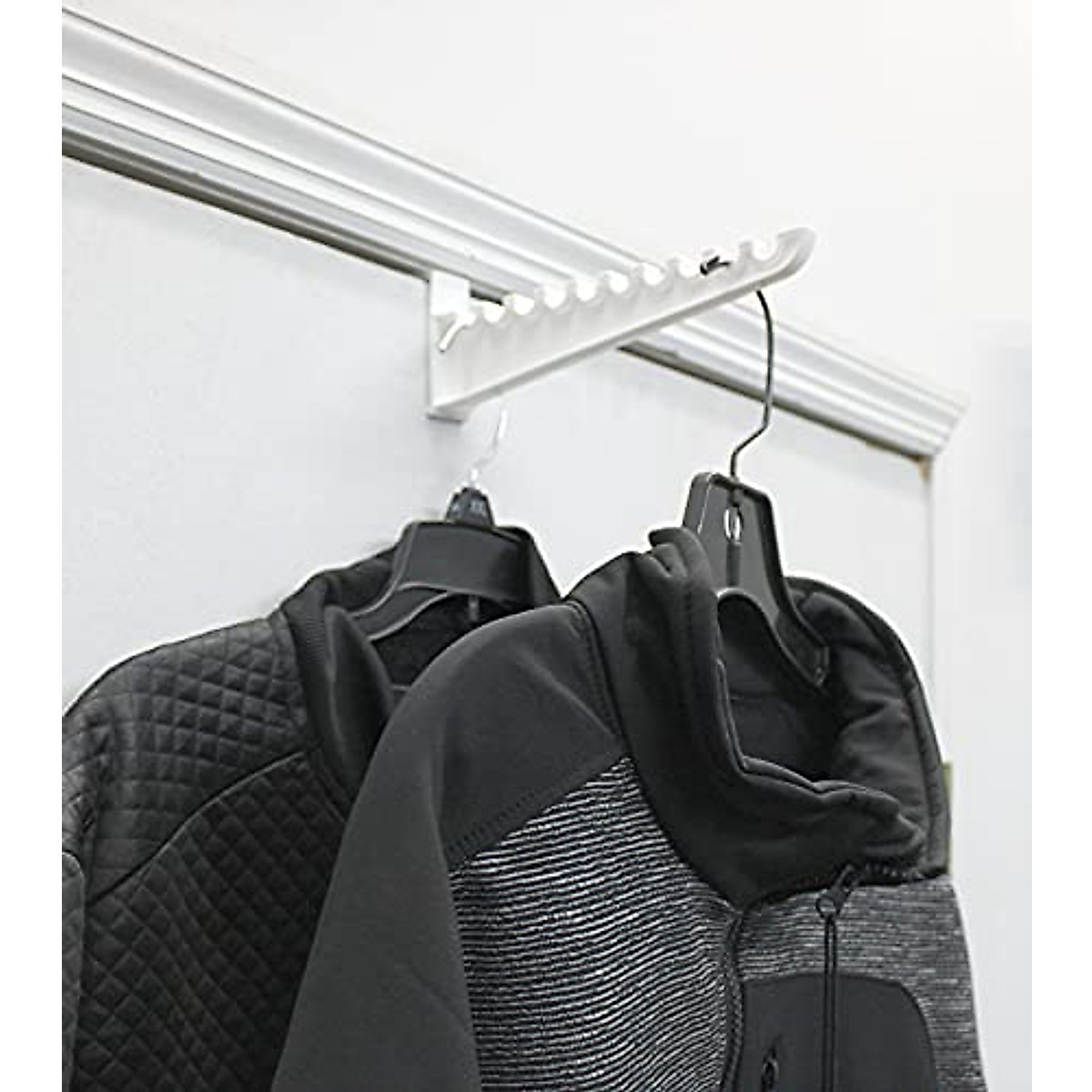 2 Pack Over the Door Valet Hook Space Saver Holds 10 Hangers Hanging System Closet Storage Organizer Laundry Ironing Rack Suits - Coats - Dresses Shirts Robes Closet Multi Purpose Hook