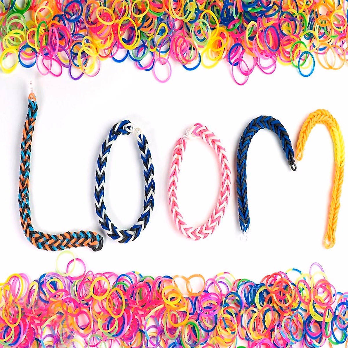 Inscraft Rubber Bands Refill Kit , 12750+ Premium Loom Bands in 26 Colors with 500 Clips ,6 Hooks for Kids Bracelet Weaving Kit DIY Crafting