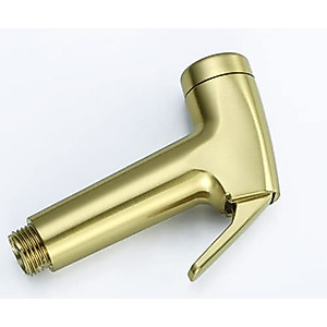 Brushed Gold Bidet Sprayer for Toilet-HOMCBEC Cloth Diaper Sprayer Hand Held Bidet Shower Faucets,Bathroom Jet Sprayer Kit Spray Attachment with Hose and Wall Bracket