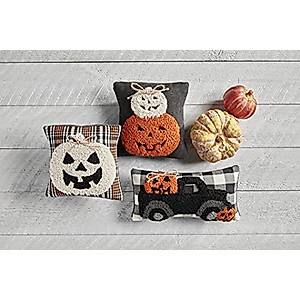 Mud Pie Halloween Mini Hook Pillow, Pumpkin