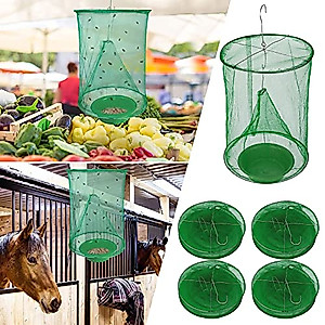 Fly Refill 4 Pack Fly Outdoor Hanging,Ranch Fly,Fly for Outdoor Garden,Farm, Yard Fudge Flies (A, One Size)