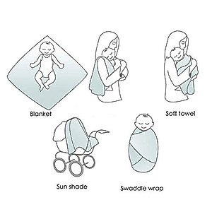 Muslin Soft Swaddle Blankets, Muslin Quilt Baby Blanket for Boy Girl Toddler Daycare, Multiple Layer Swaddle Wrap, 70% Bamboo 30% Cotton, Practical Size 43X45inchs (Rainbow Unicorn)