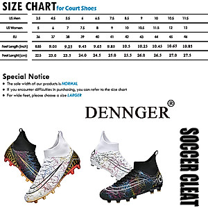 Dennger Men’s Soccer Cleats Football Boots Professional Training Turf Mens Womens Outdoor Indoor Sports Athletic Big Kids Sneaker Shoes Purple