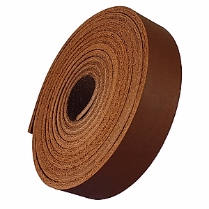 LolliBeads (TM) Genuine Leather Strap Leather Strip 3/4 Inch Wide and 72 Inches Long, Brown