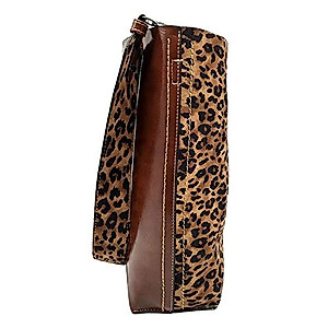 FiveloveTwo Ladies Women 2Pcs Handbag Leopard Print Shoulder Crossbody Bag PU Leather Totes Hobo Purse Clutch Brown