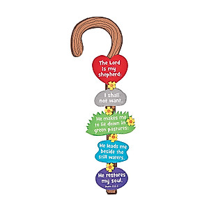 Fun Express Shepherds Staff with Verses of Psalm 23 Craft Kits - Makes 12 - Sunday School and VBS Crafts for Kids