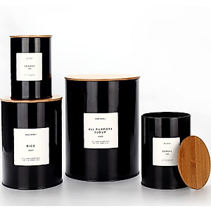 Molimoli Flour and Sugar Containers, Kitchen Containers, Sugar Canisters, Sugar Containers For Countertop, Canisters Sets For The Kitchen, Kitchen Counter Decor, Set of 4…