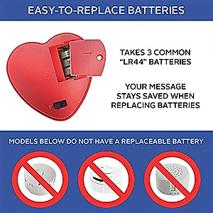1 Pack, Inventiv 30 Second Voice Sound Recorder Module for Plush Toy, Stuffed Teddy Bear Animal Recordable Heart, Record Custom Messages (Red)