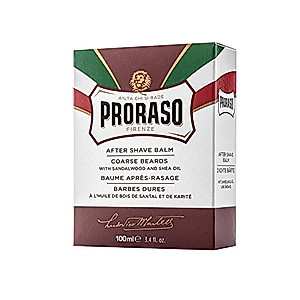 Proraso Proraso After Shave Balm for Men, Nourishing for Coarse Beards, with Sandalwood and Shea Butter, 3.4 fl. oz.