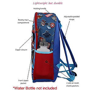 Marvel Kawaii Boys 16" Backpack 5 piece School Set (One Size, Blue)