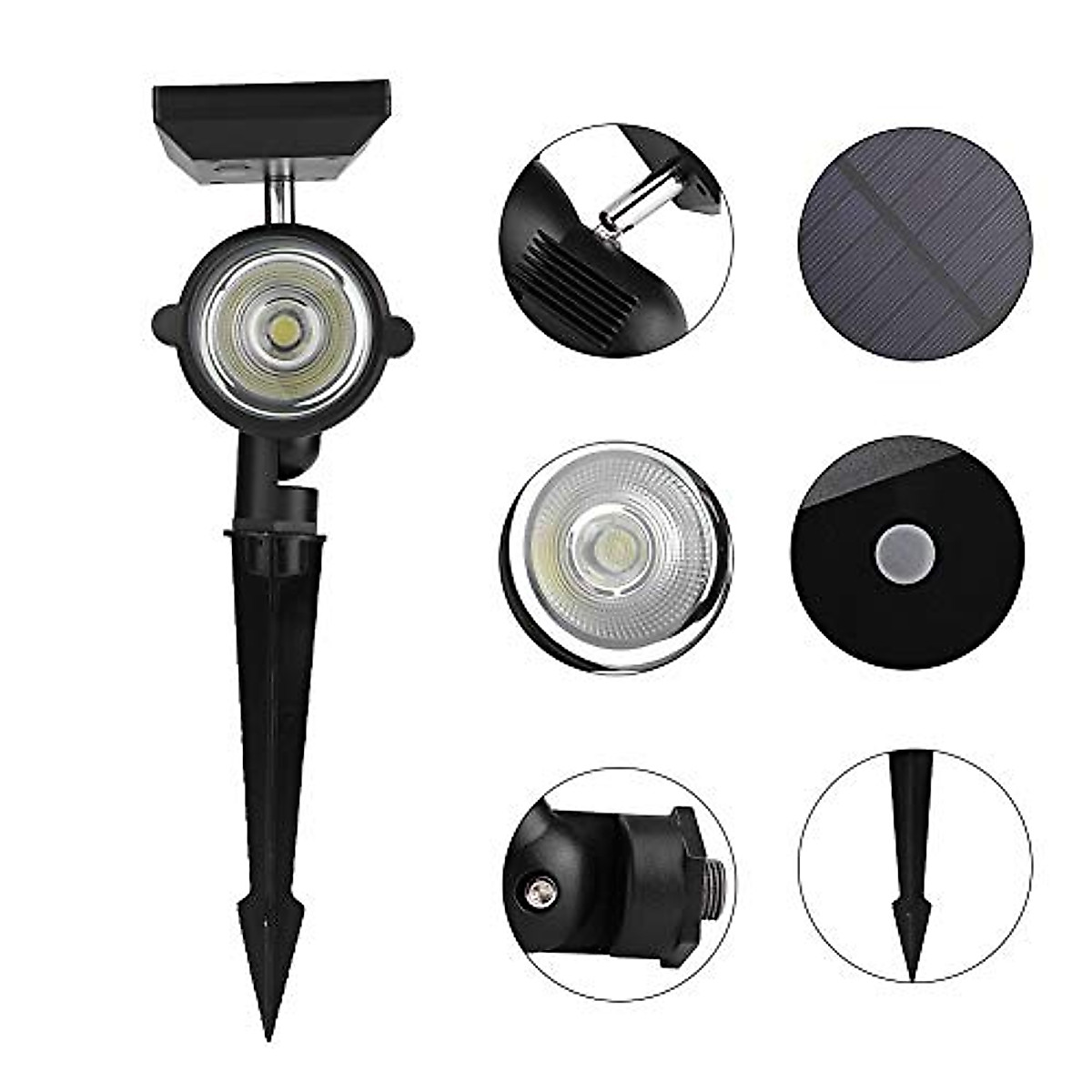 PBOHUZ Garden Light-Solar Powered 7W LED Ground Light Outdoor Lawn Lamp for Home Garden Illumination