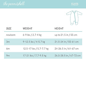 The Peanutshell Footed Pajamas Sleepers for Baby Girls, Sleep and Play Footies, 3 Pack (6-9 Months)