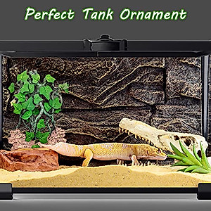 Hamiledyi Reptile Climbing Branch with Suction,Resin Snake Climb Tree Bearded Dragon Tank Background Tree Frog Terrarium Accessories for Tarantula Chameleon Lizard Hermit Crab