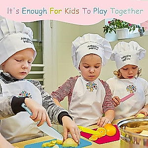 6 Pieces Wooden Kids Safe Knife Set, Parent-Child Games Exercise Hands-On Ability, Include Wood Kids Safe Knife, cake scraper, Plastic potato slicer，Serrated Edges Plastic Toddler Knife