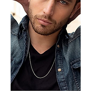 nometo Silver Necklace for men 2.5mm Box Chain 925 Sterling Silver Clasp Box Chain Silver Chain for men 16/18/20/22/24/26/28/30 Inches(16)