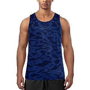 Zengjo Mens Athletic Tank Tops(Navy,XXL)