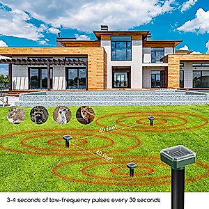 8 Pack Mole Repellent Solar Powered Solar Mole Repellent Ultrasonic Vole Groundhog Repellent Outdoor Waterproof Sonic Repellent Spikes Drive Away Burrowing Animals from Lawns and Yard