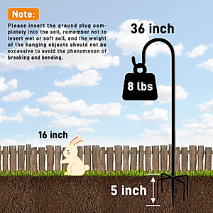 Rexwnadu Shepherd Hooks Outdoor 36 Inches for Lanterns Heavy Duty Shepherd Stand Plant Hanger Yard Hooks for Solar Lights,Bird Feeder,Wedding,Mason Jar,Planter Pot