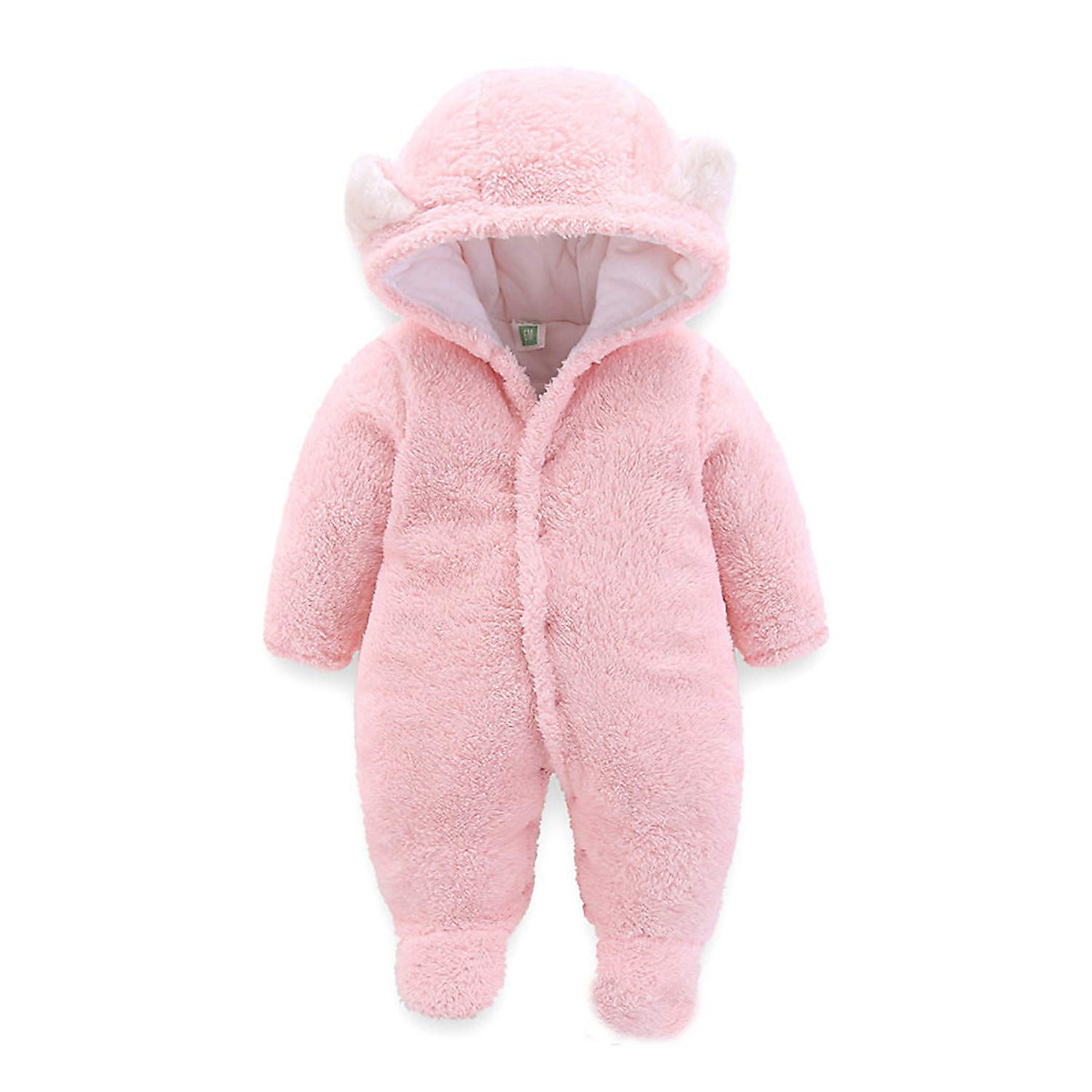 YAMEN Newborn Baby Boy Girl Sleepers Infant Snowsuit Bodysuit Footie Fleece Romper Toddler Winter Outfits 0-3 Months Pink