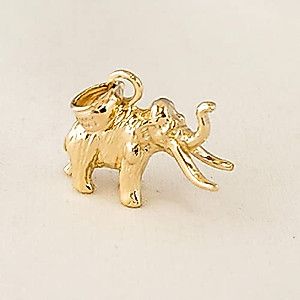 SURANO DESIGN JEWELRY 14k Yellow Gold Woolly Mammoth 3D (3 Dimensional) Solid Pendant, Made in USA