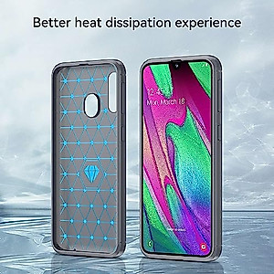 Cell Phone case for Samsung Galaxy A40,Refined Carbon Fiber,Anti-Fall,Anti-Fingerprint,Full Protection Gray