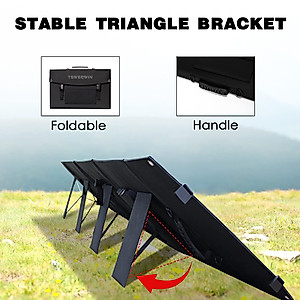 POWERWIN 100 Watt Portable Solar Panel for Power Station,Flodable Solar Panel Kit with Waterproof Material, USB and DC Output for Outdoor Camping RV Van Off Grid System Black