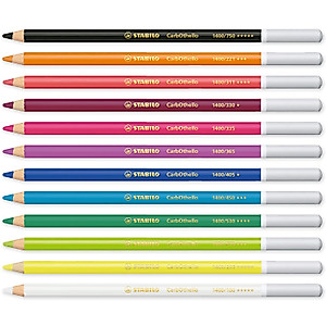 STABILO Chalk-Pastel Pencil CarbOthello - Pack of 12 - Essential Tones