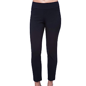 IBKUL Women's UPF 50+ Cooling Stain Resistant Ankle Pants - 72000 Navy Solid 10