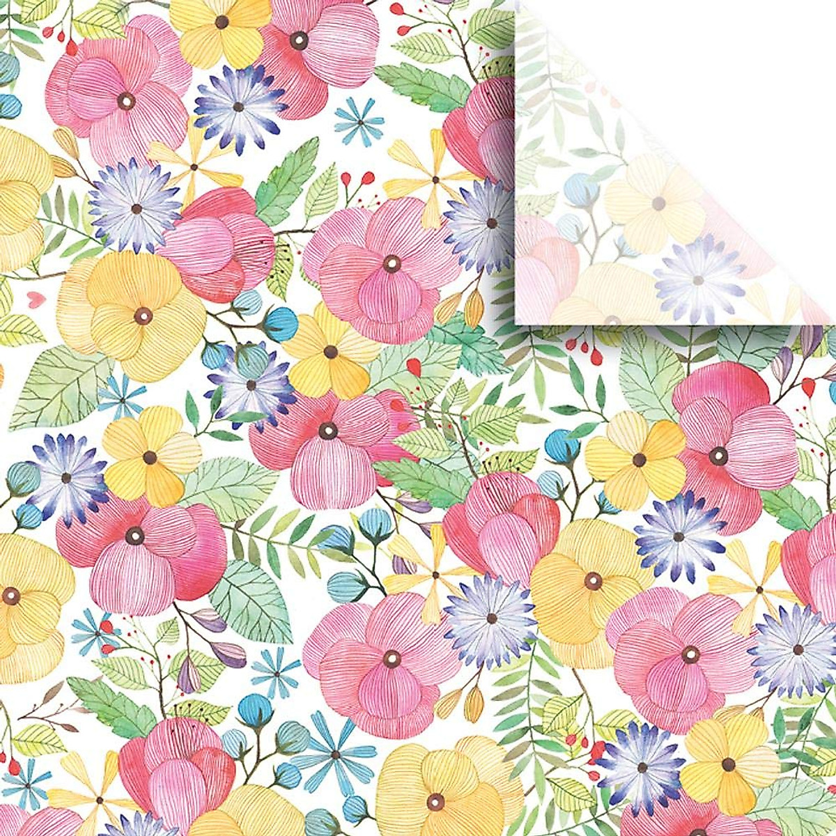 Jillson Roberts 24 Sheet-Count Premium Printed Tissue Paper Available in 3 Different Assortments, Fanciful Florals