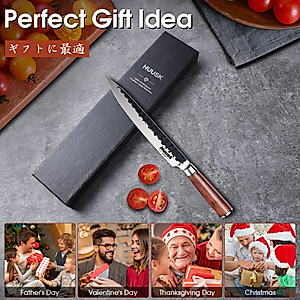 Huusk Japanese Slicing Knife 8 Inch Sushi Knife & 6" Boning Fillet Knife, Hand Forged Sashimi Knife & Butcher Knife, Deboning Knife for Meat with Gift Box